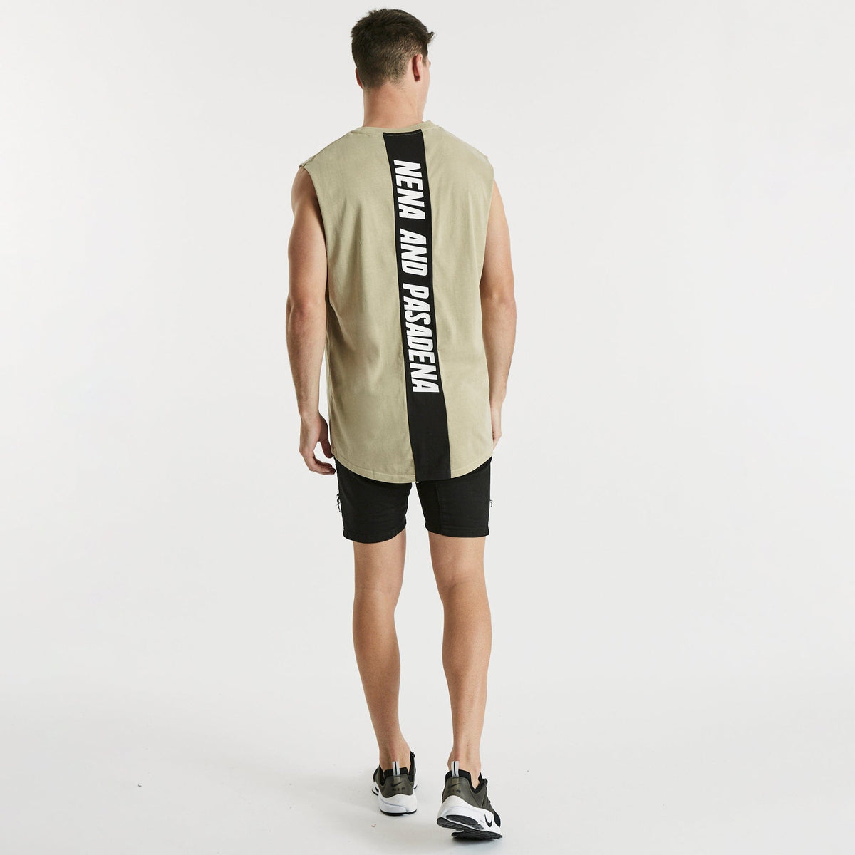 Highway Scoop Back Muscle Tee Light Taupe | Neverland Store