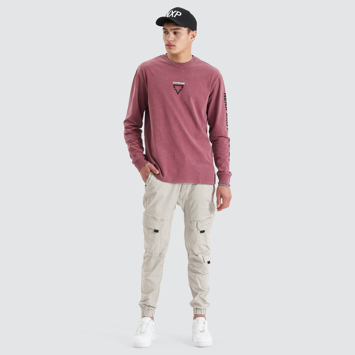 NXP Liminal Heavy Relaxed LS Tee in Red - Nena and Pasadena | Neverland ...