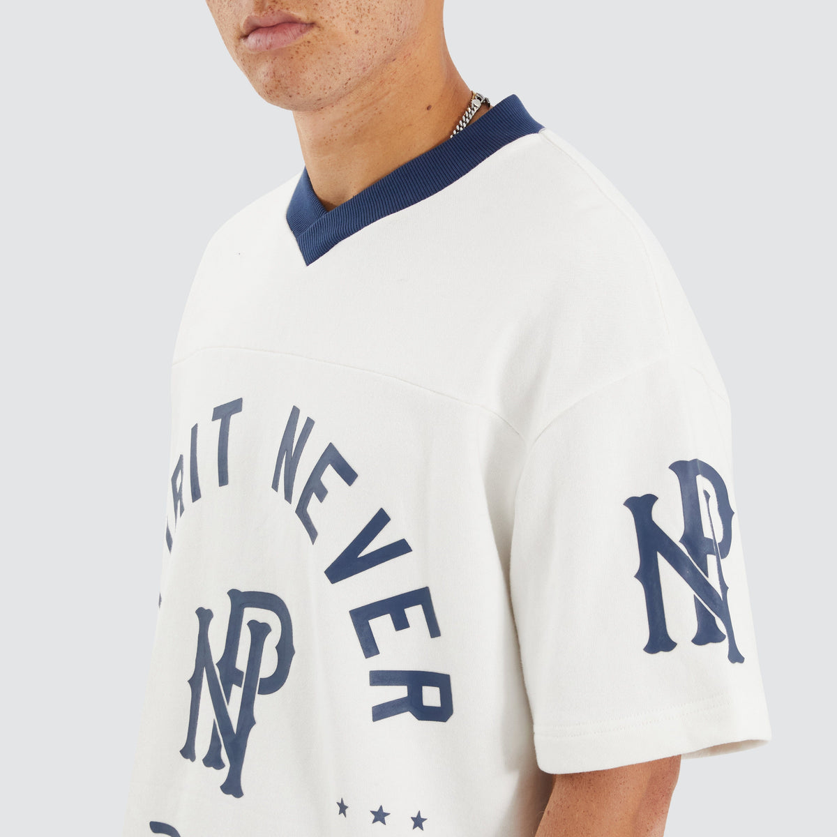 NXP Matchup V-Neck Tee in Natural White | Neverland Store