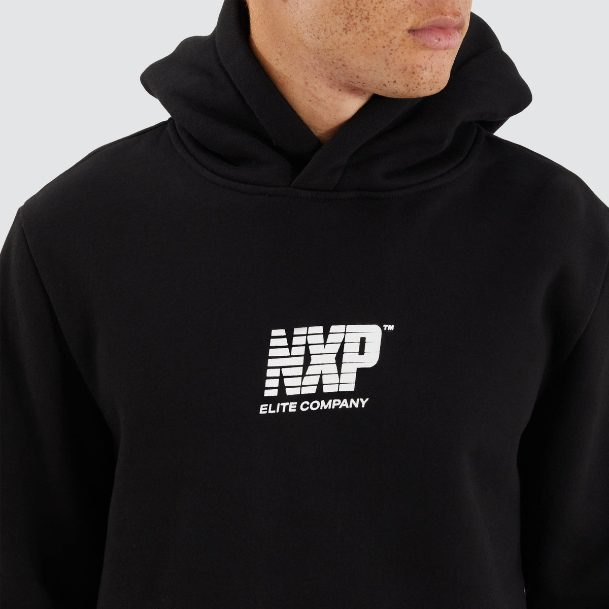 NXP Matter Dual Curved Hem Hoodie in Black & Blue | Neverland Store