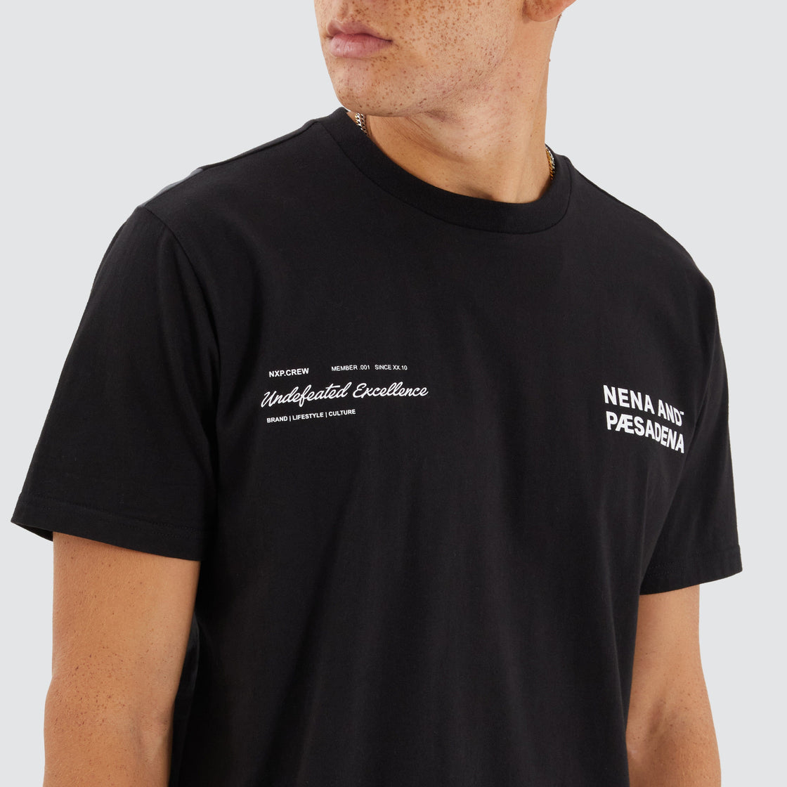 NXP Module Dual Curved Tee in Black & Asphalt Grey | Neverland Store