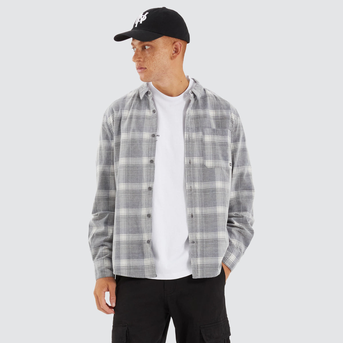 NXP Motion Longsleeve Cord Shirt in Blue & Grey Check | Neverland Store