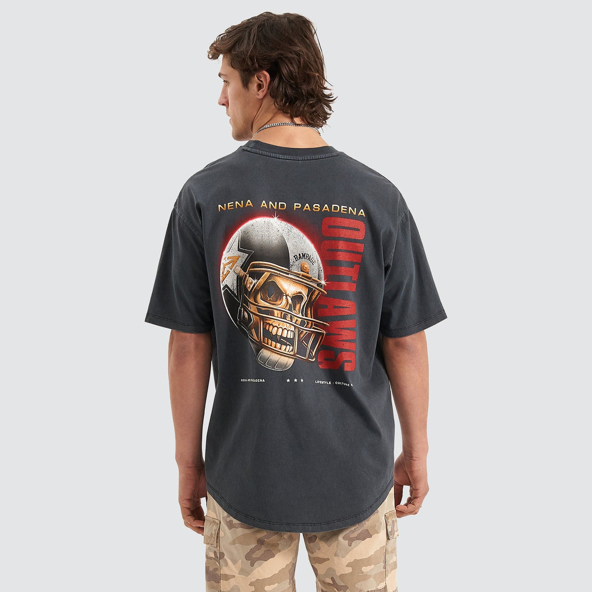 NXP Outlaws Heavy Box Fit Scoop T-Shirt in Black | Neverland ...