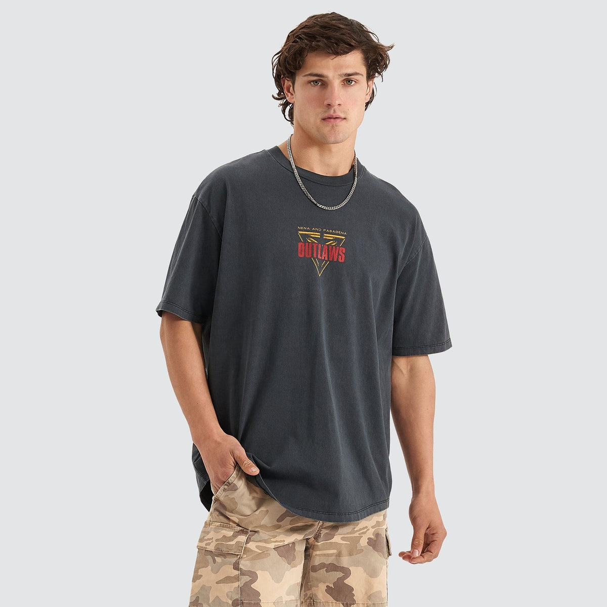 NXP Outlaws Heavy Box Fit Scoop T-Shirt in Black | Neverland ...