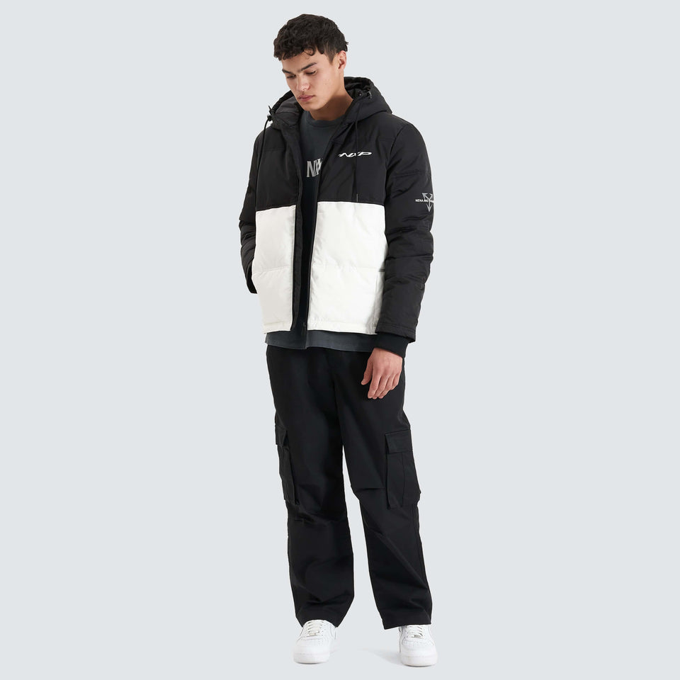 NXP Pavilion Hooded Puffer Jacket in Black/White | Neverland ...