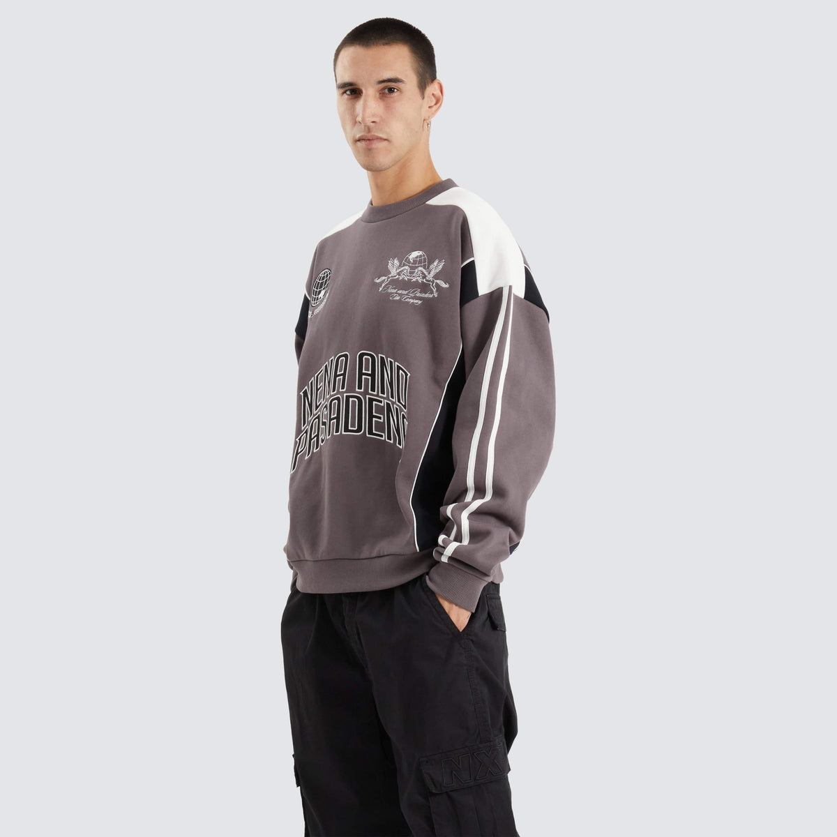 NXP Practice Heavy Panelled Pullover Jumper in Black - Neverland ...