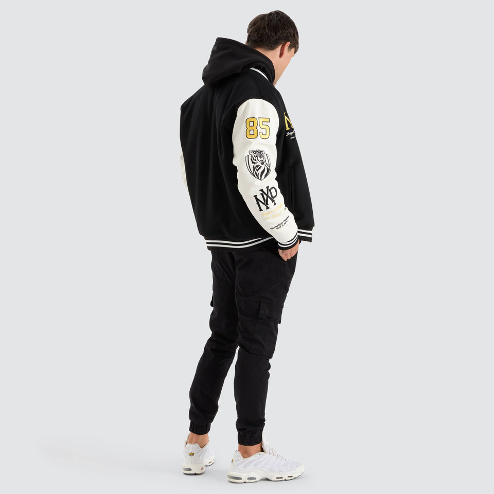 NXP x AFL Richmond Tigers Varsity Jacket in Jet Black | Neverland Store