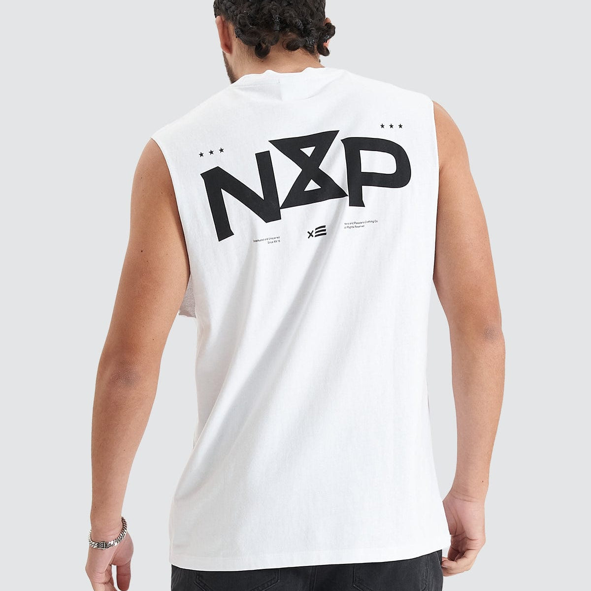 Rogue Relaxed Fit Muscle in Optical White - Nena Pasadena | Neverland Store