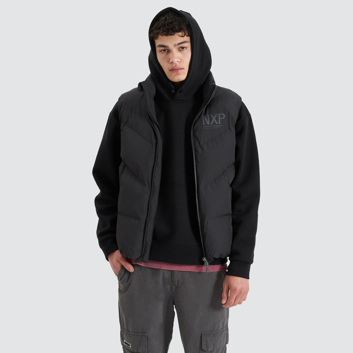 NXP Solomon Puffer Vest in Jet Black - Nena and Pasadena | Neverland Store