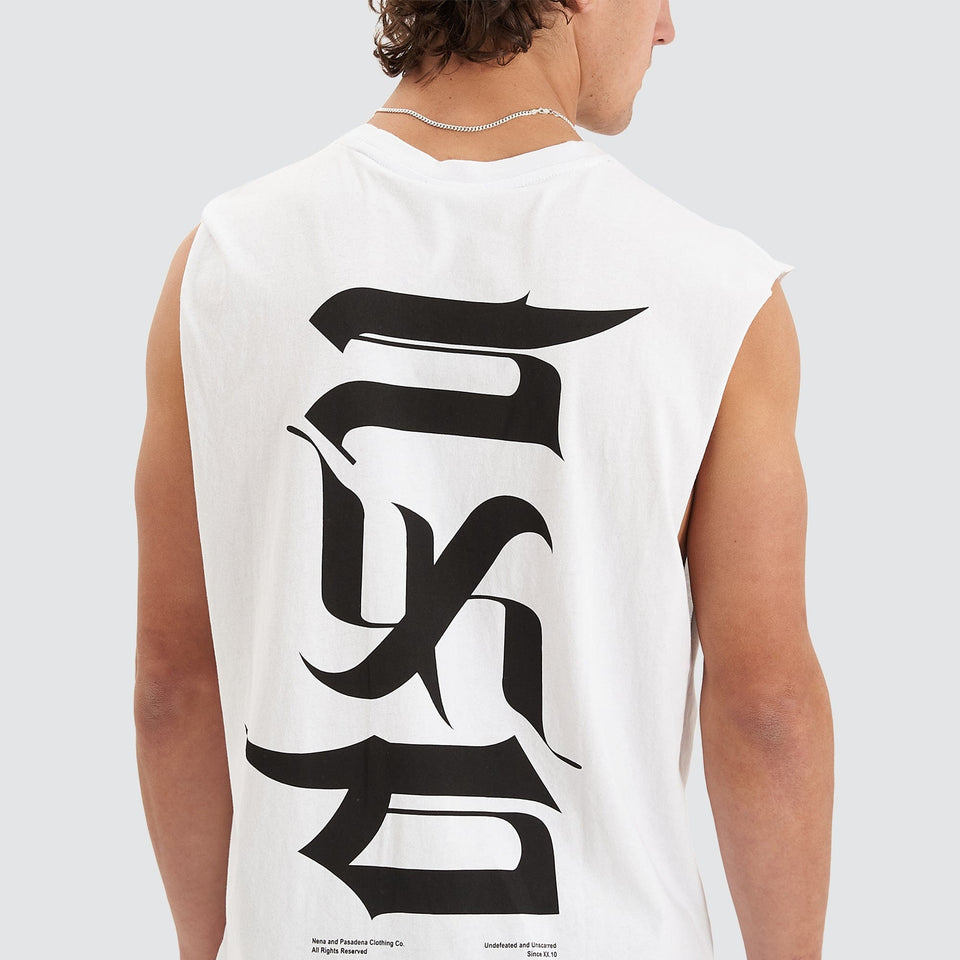 NXP Starlet Scoop Back Muscle Tee in White | Neverland | Neverland Store