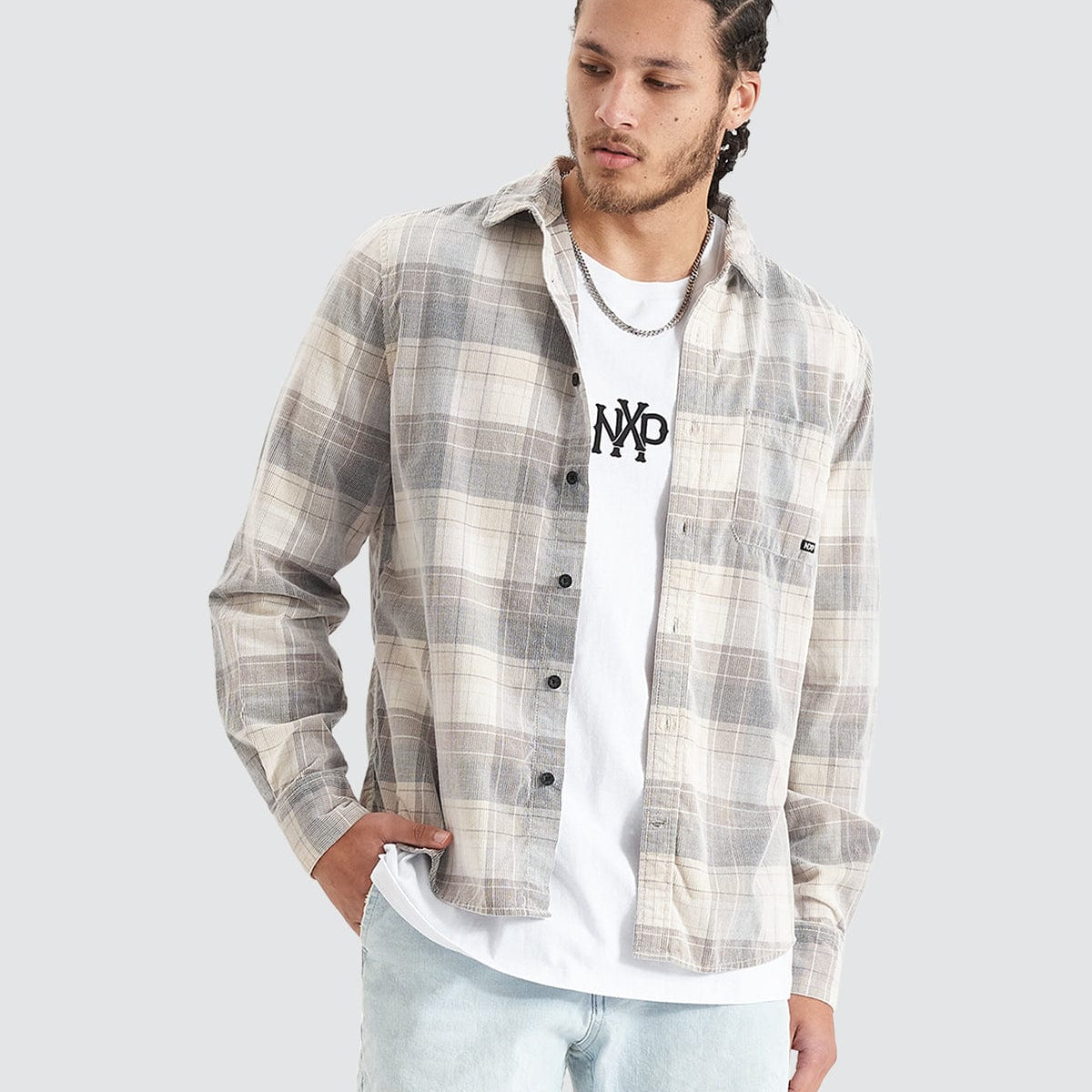 NXP Boundary Casual Shirt in Brown Check - Neverland Store