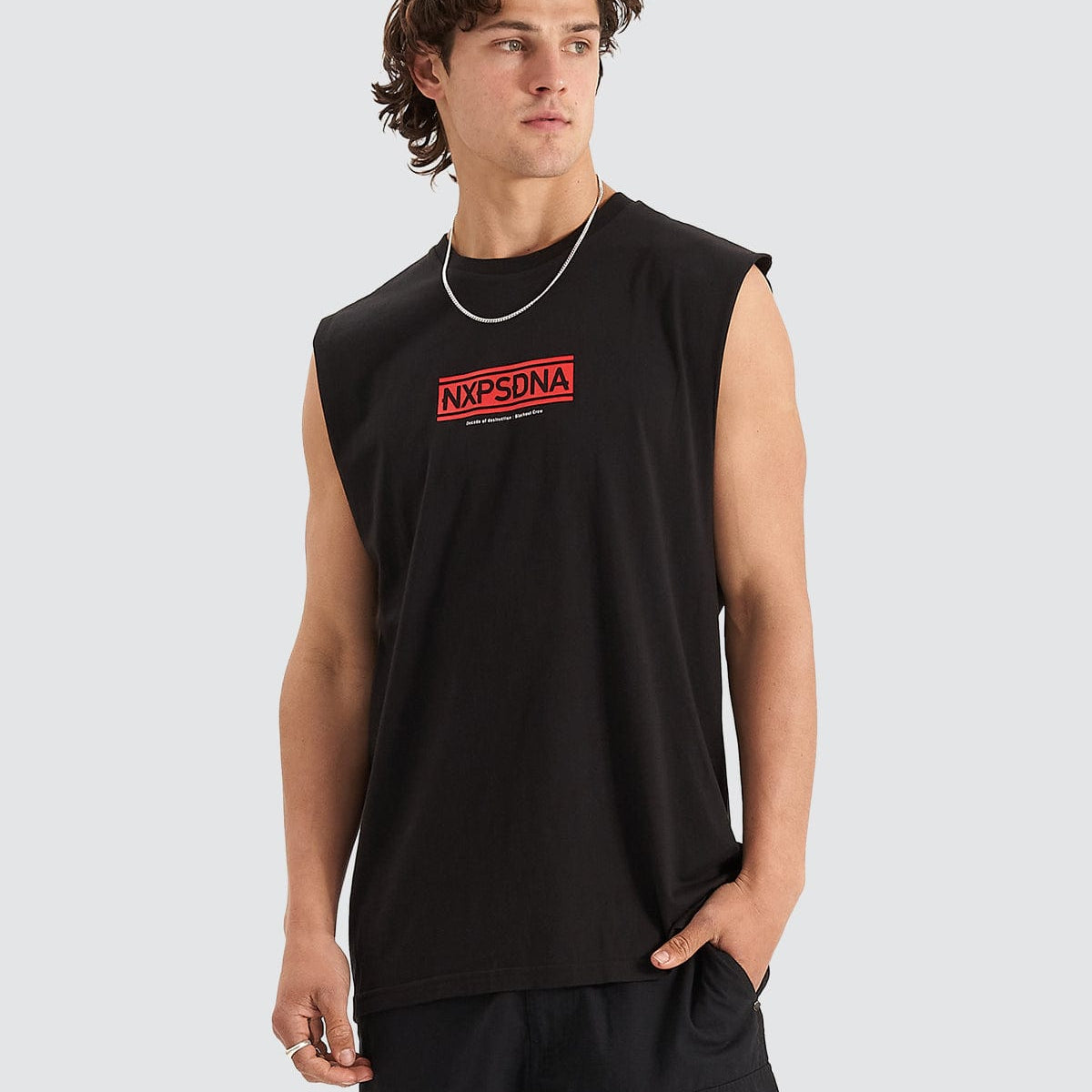 NXP Coupe Scoop Back Muscle Tee in Jet Black | Neverland | Neverland Store