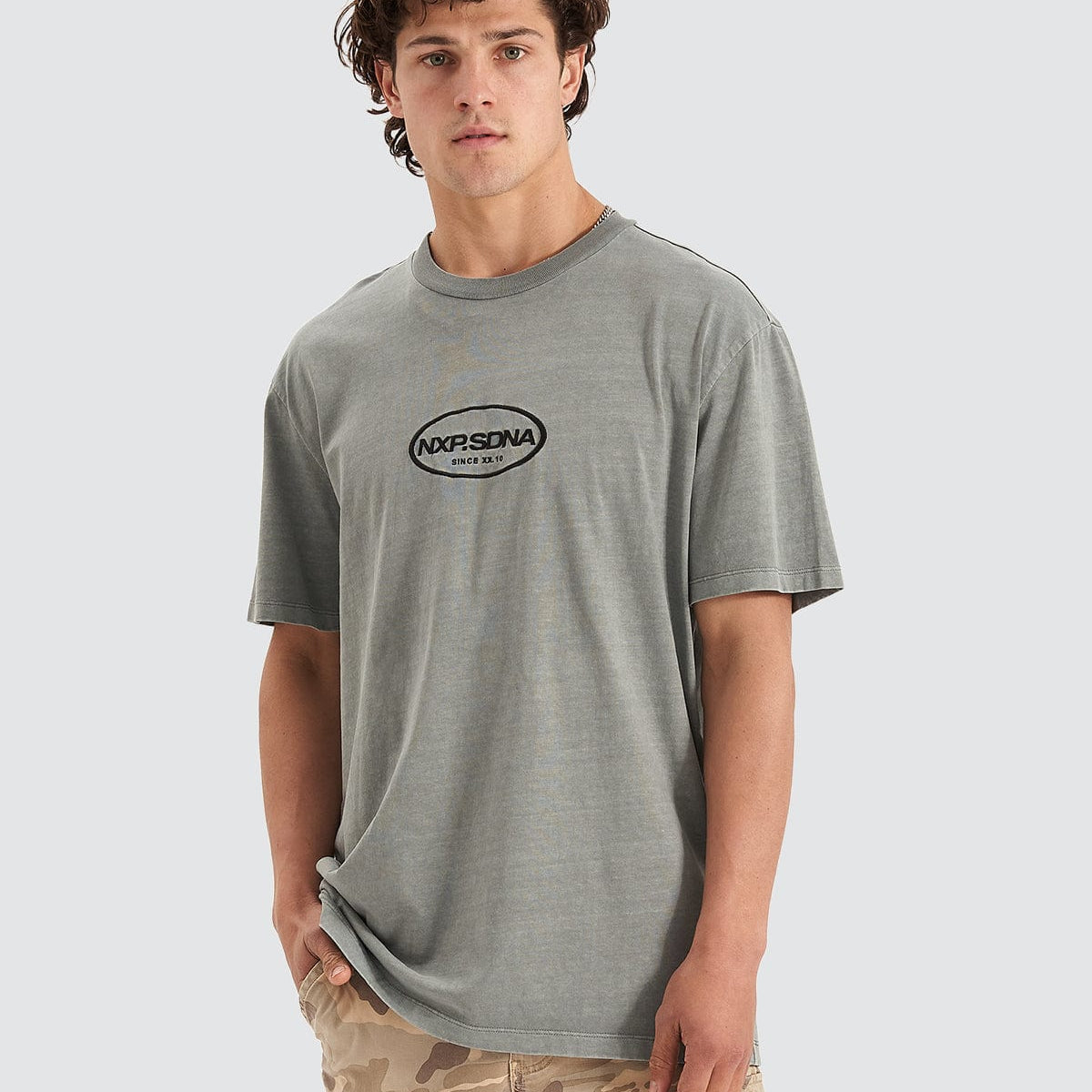 NXP Cycle Relaxed Washed Neutral Grey T-Shirt - Neverland Store