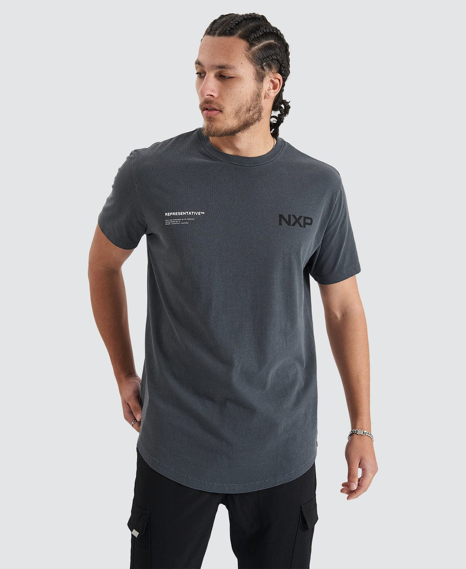NXP Delta Time Dual Curved Tee in Asphalt - Neverland Store