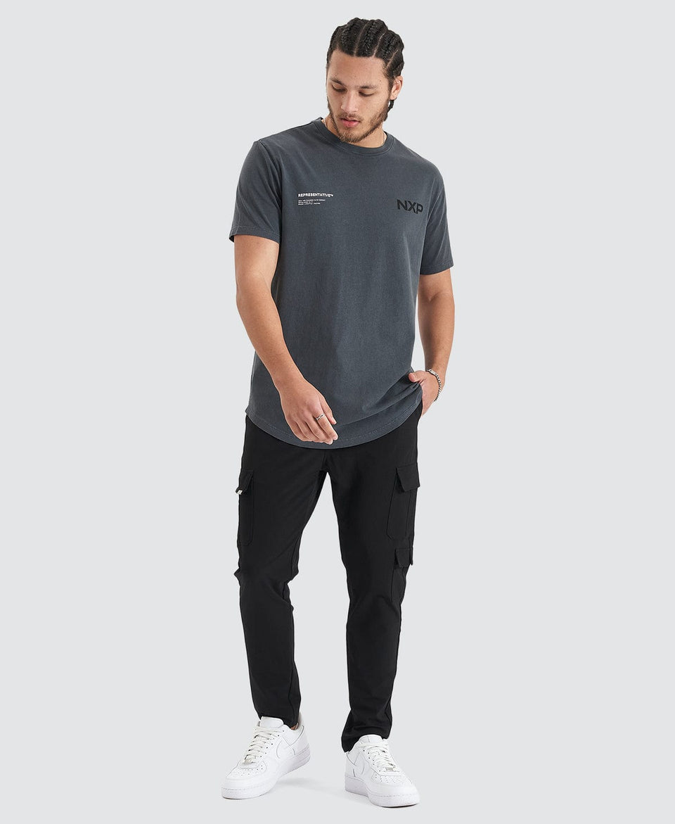 NXP Delta Time Dual Curved Tee in Asphalt - Neverland Store