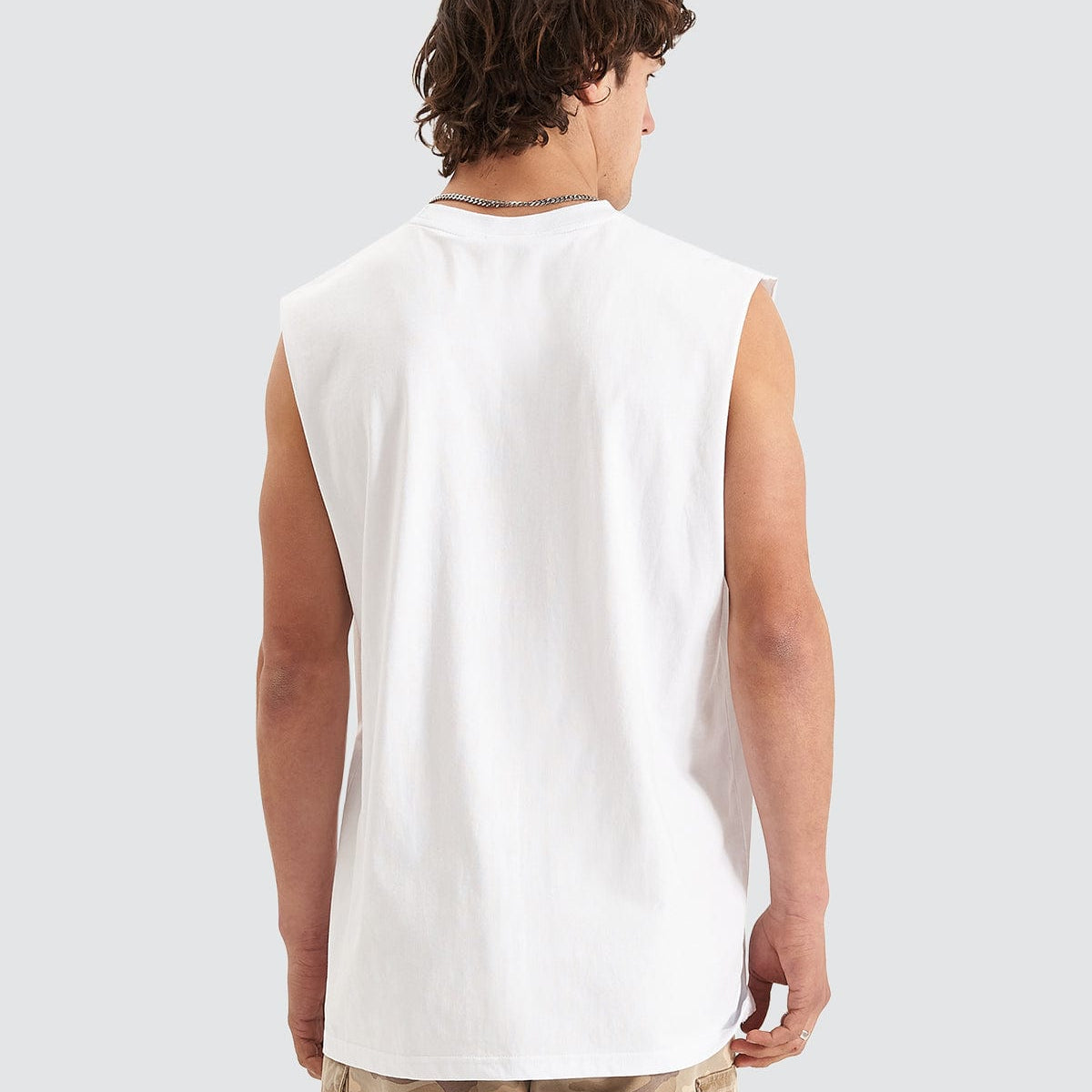 NXP Division Relaxed White Muscle Tee - Neverland Store