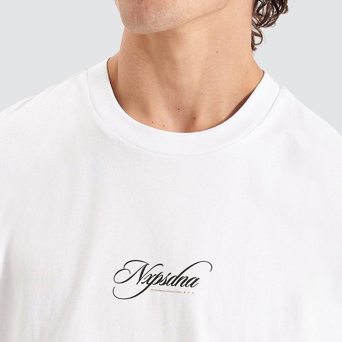 NXP Encrypted Heavy Box Fit Scoop White Tee - Neverland Store