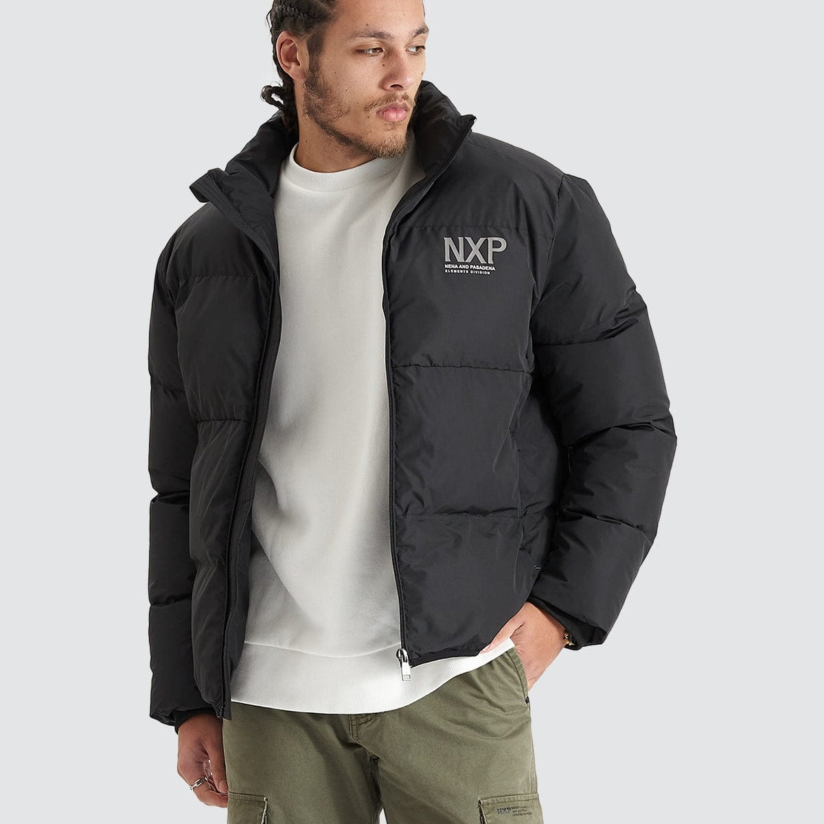 NXP Forfeit Puffer Jacket in Jet Black - Neverland Store