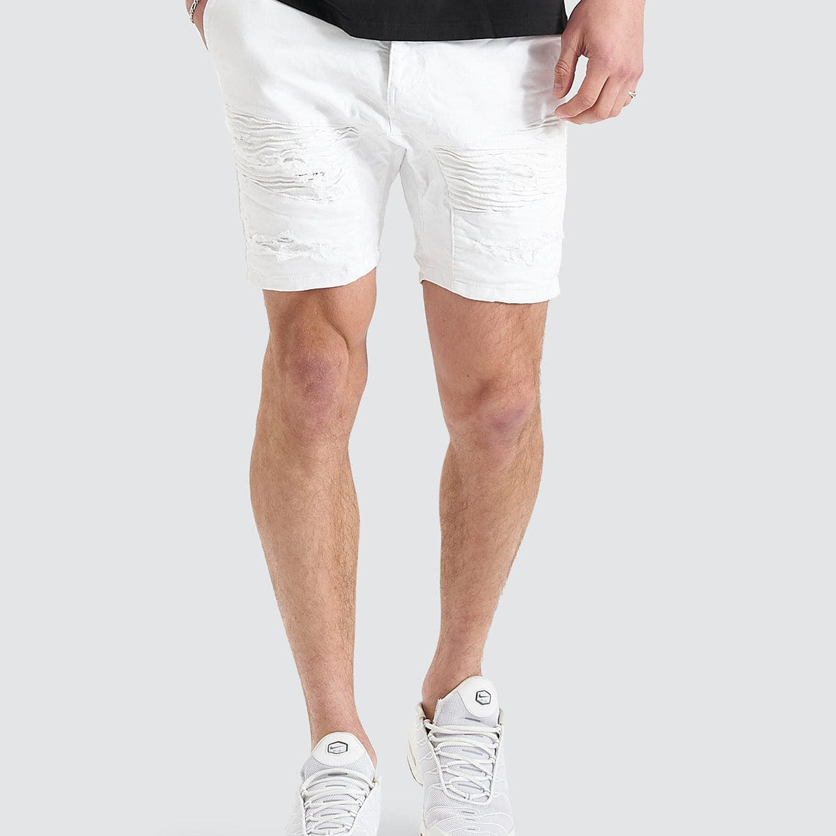 NXP Hell Cat Shorts White Denim | Neverland Store