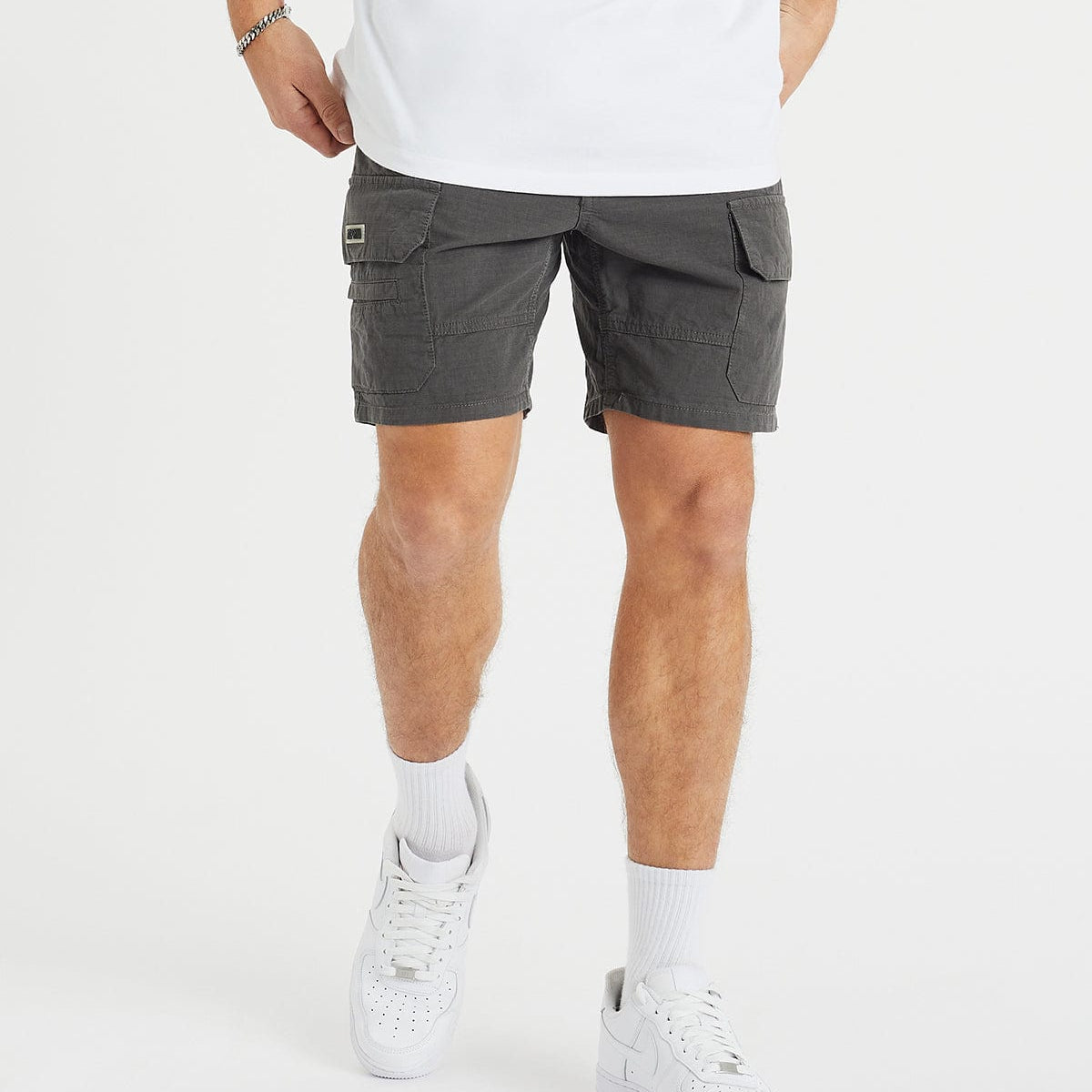 NXP Overland Cargo Shorts in Charcoal Grey | Neverland Store