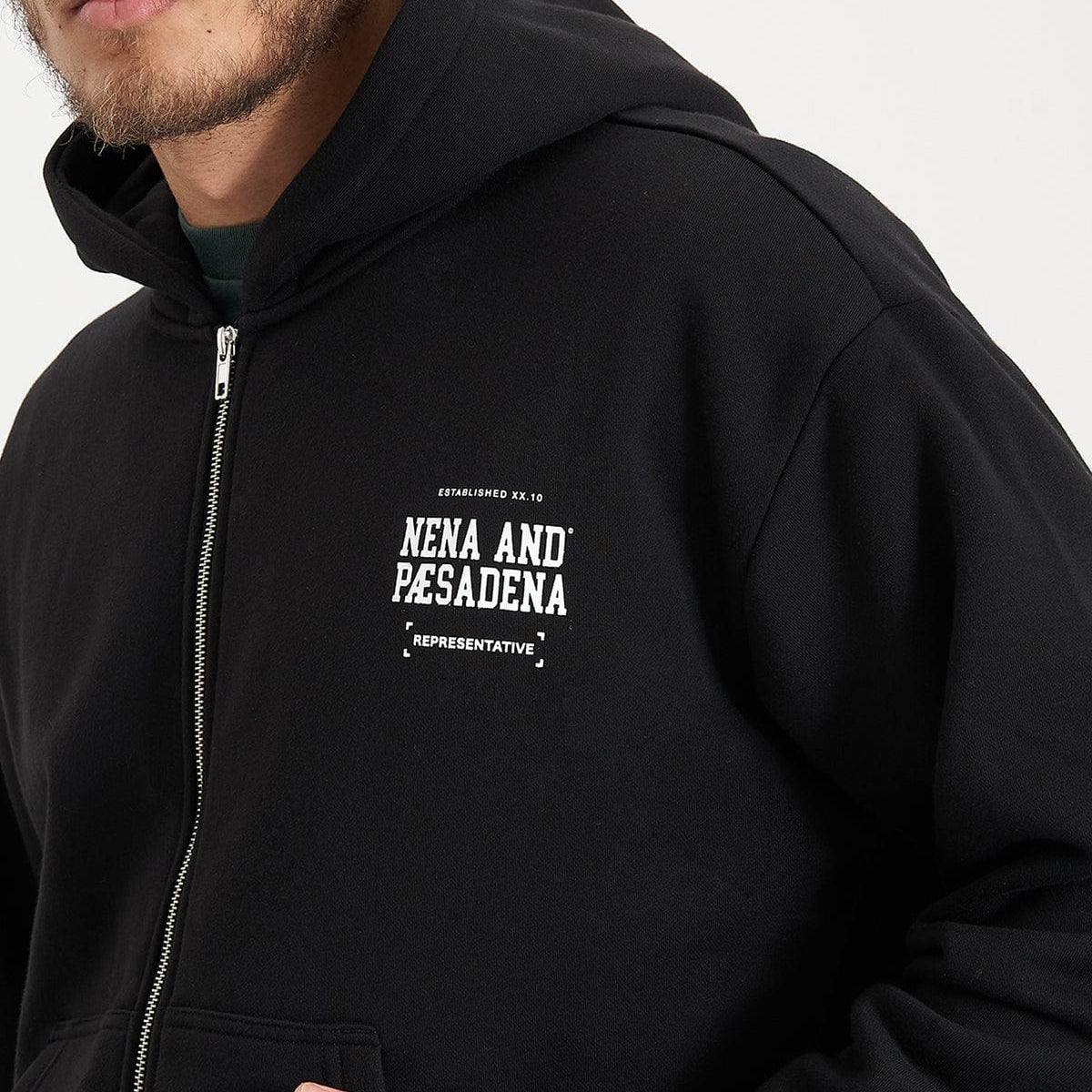 NXP Overtaking Relaxed Zip Hoodie in Black - Neverland Store