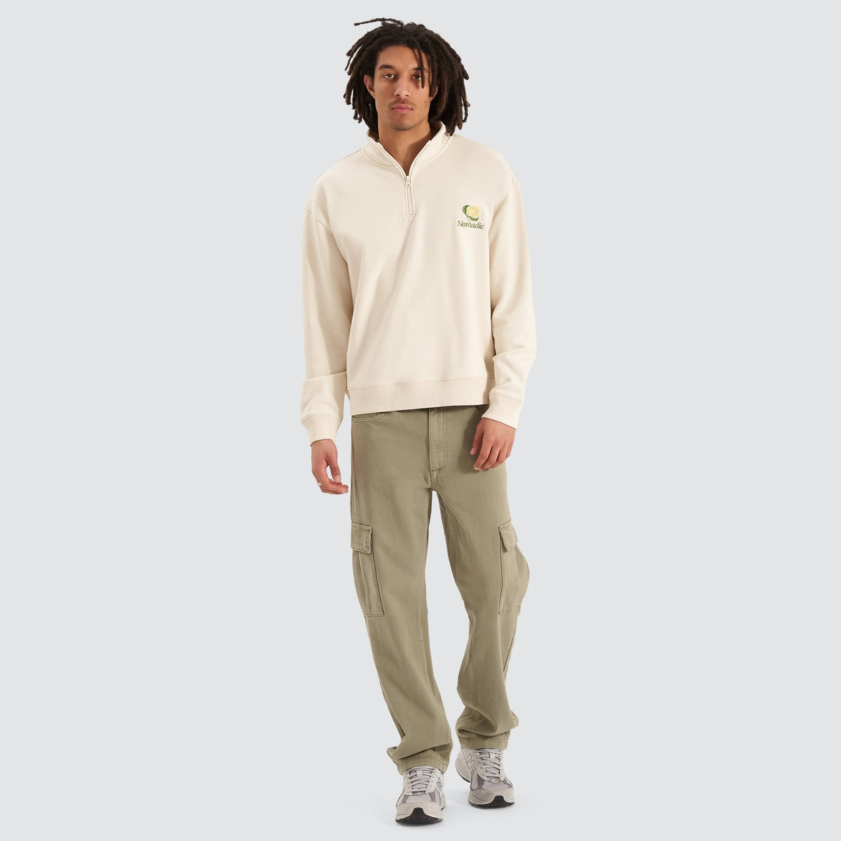 Nomadic Paradise Blossoms 1/4 Zip Sweater in Tofu | Neverland ...