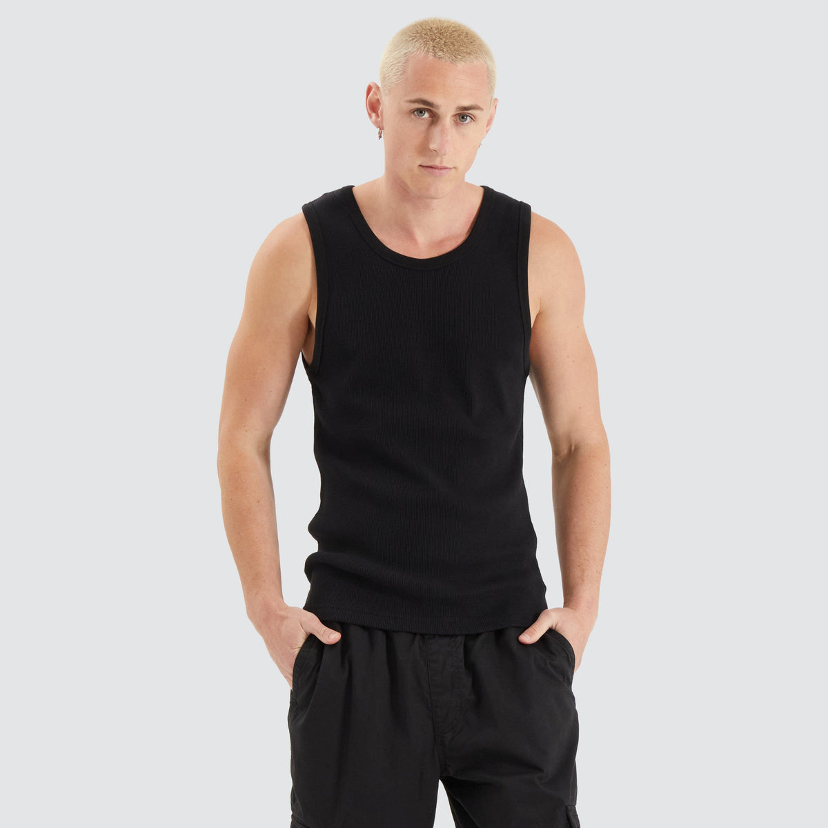Nomadic Paradise Kai Heavy Waffle Singlet in Black - NVL – Neverland Store