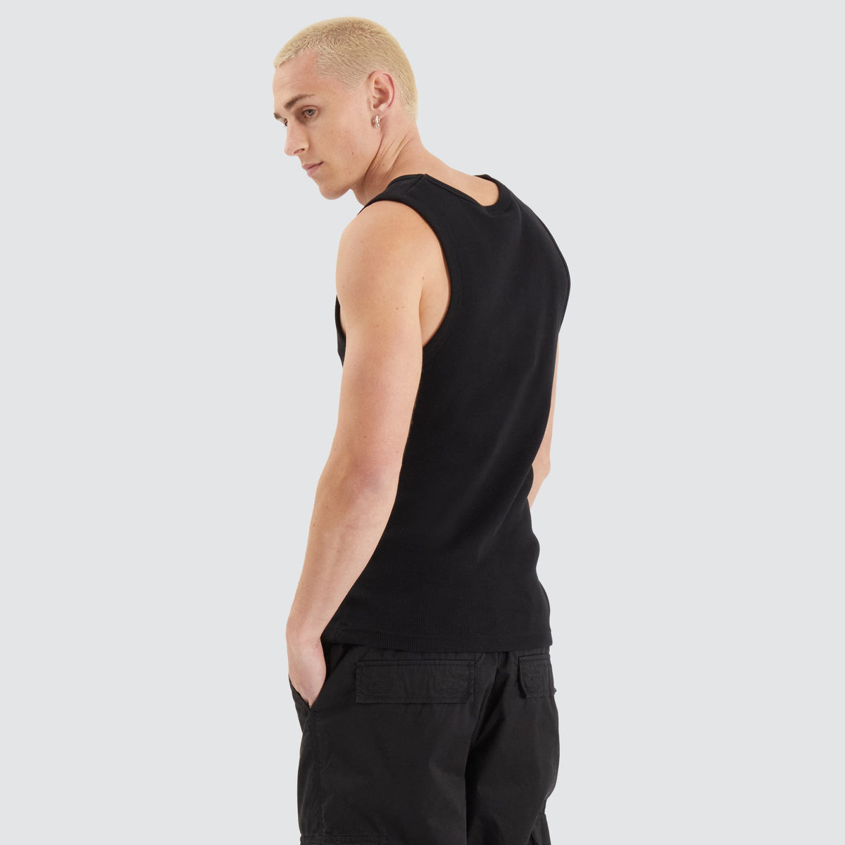 NOAMDIC Kai Heavy Waffle Singlet in Black | Neverland Store