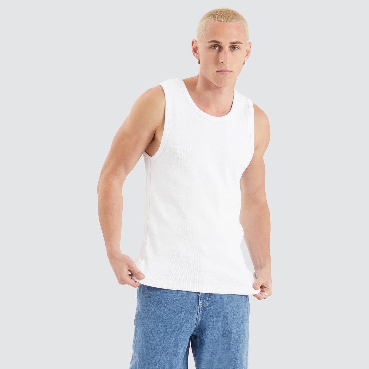 NOMADIC Kai Heavy Waffle Singlet in White | Neverland Store