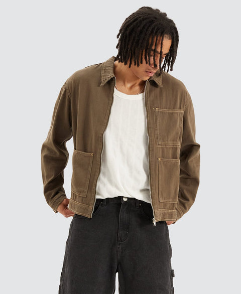 Stussy Twill Work Jacket Olive Green | Neverland | Neverland Store