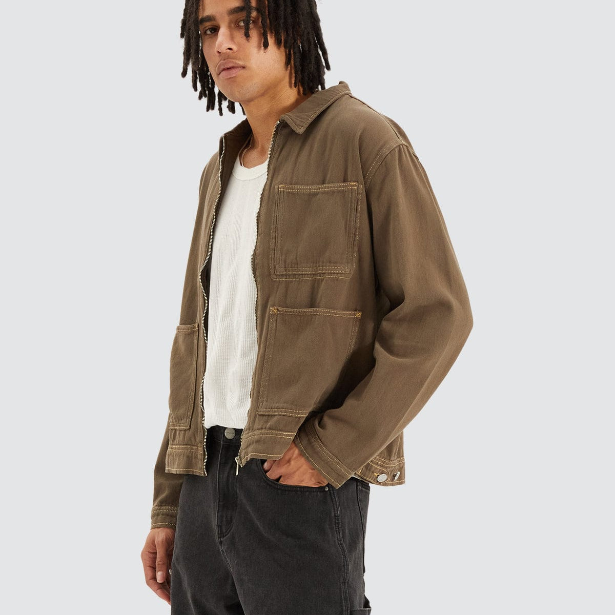 Stussy Twill Work Jacket Olive Green | Neverland | Neverland Store