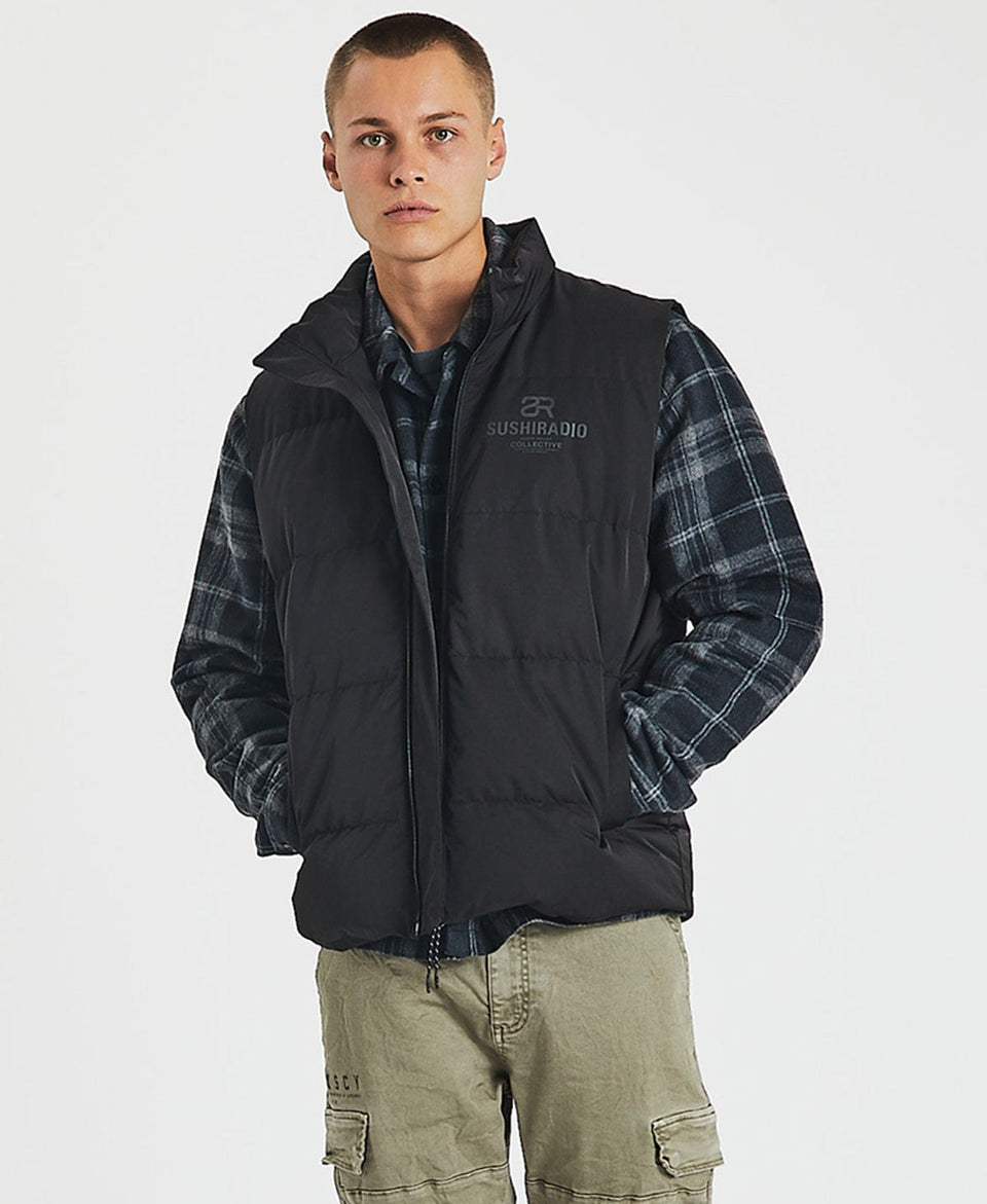 Influence Puffer Vest Jet Black | Neverland Store