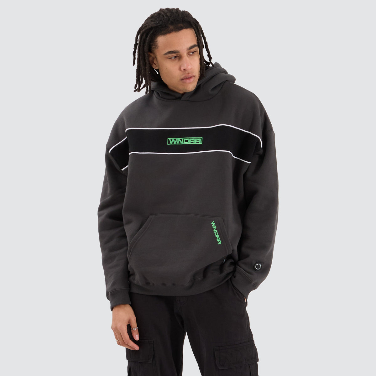 WNDRR Patron Panel Hood Sweat in Black | Neverland | Neverland Store