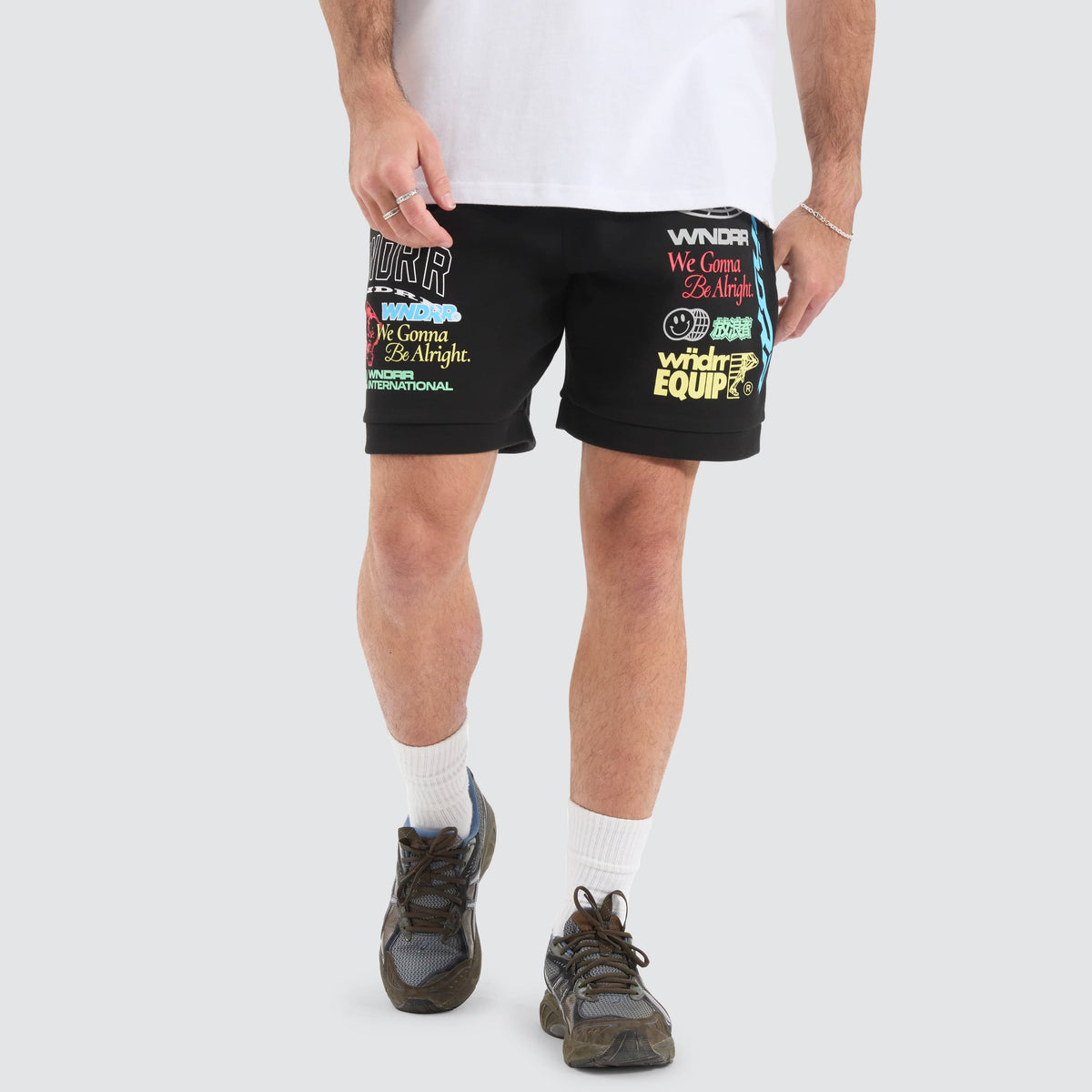 WNDRR Represent Tech Trackshort in Black | Neverland Store