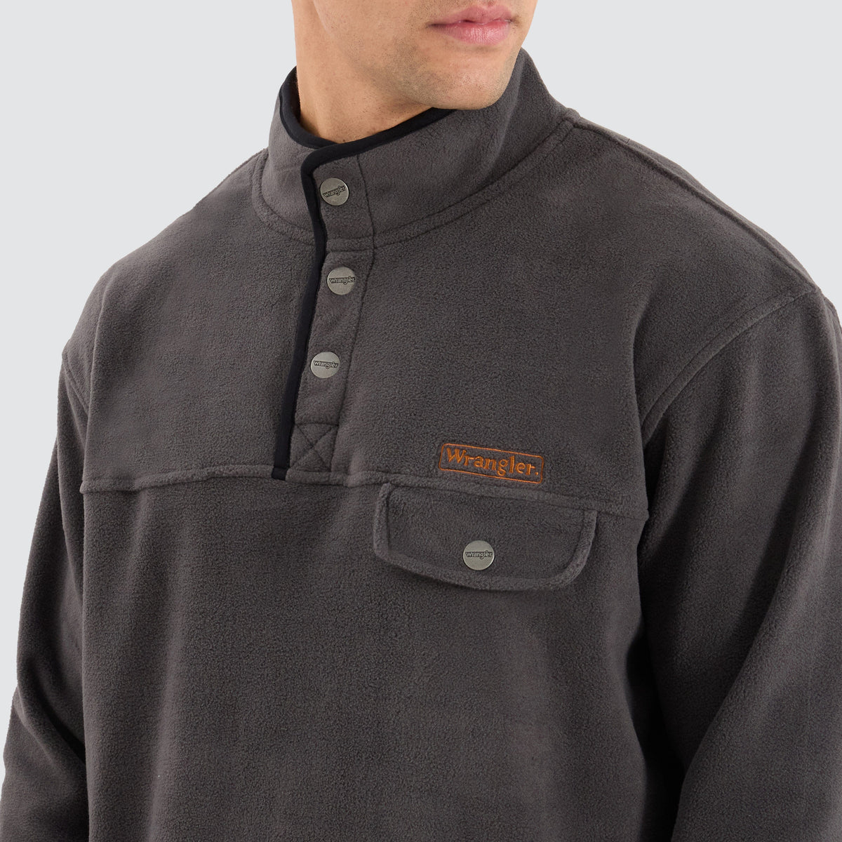 Wrangler Polar Button Up Sweat in Grey | Neverland | Neverland Store