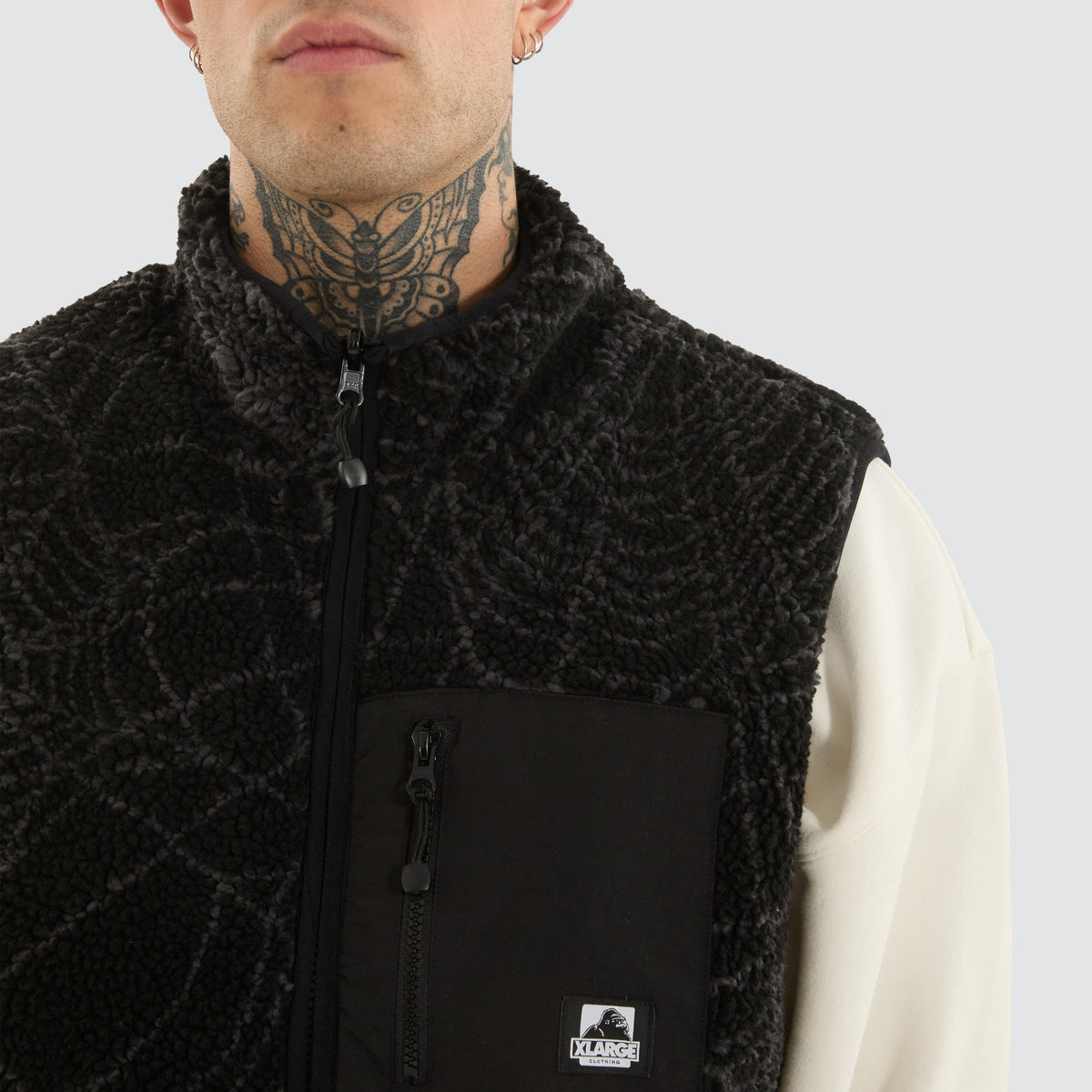 XLARGE Cobweb Reversible Vest in Black | Neverland Store