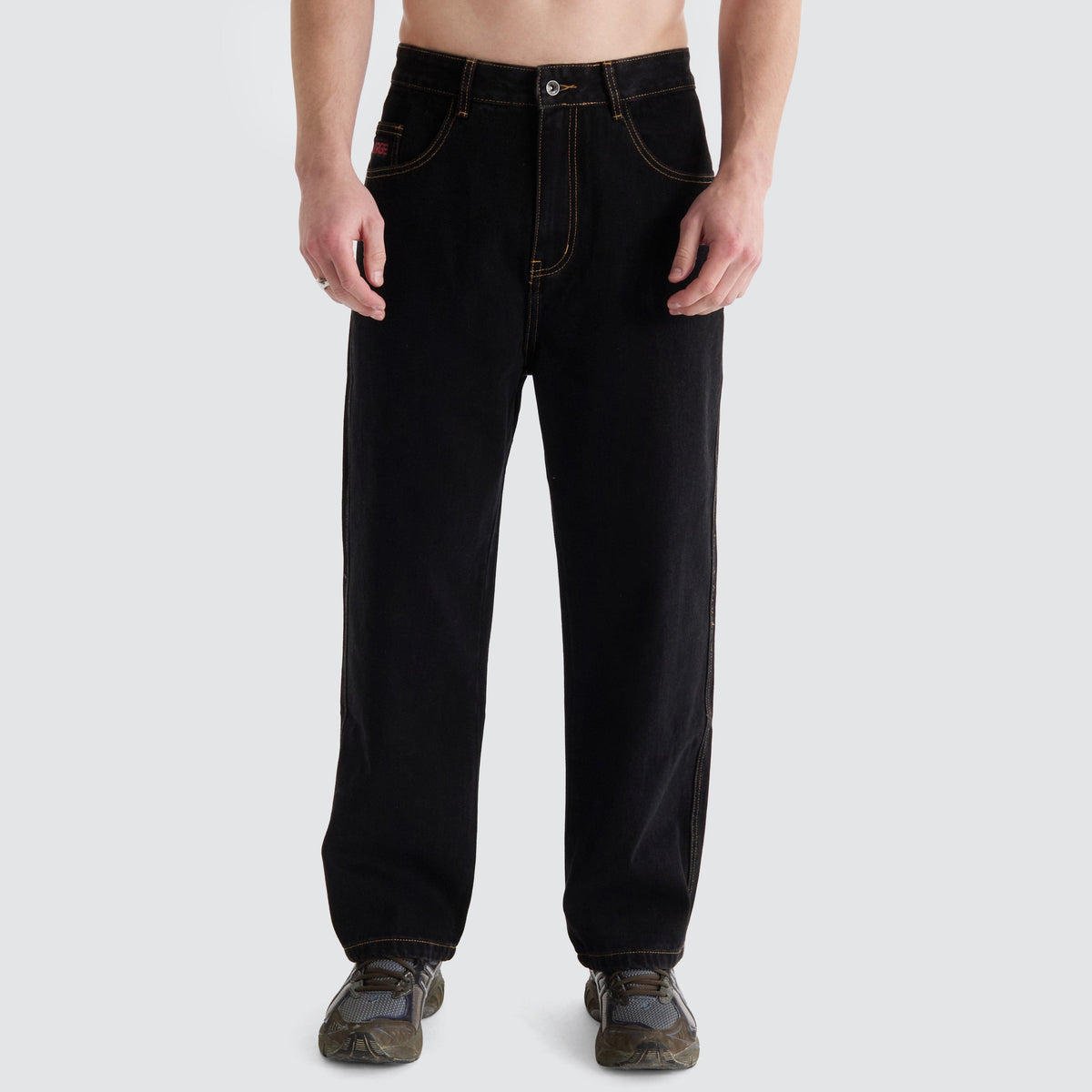 XLARGE Emb Pocket Bull Denim Pant in Raw Black | Neverland Store