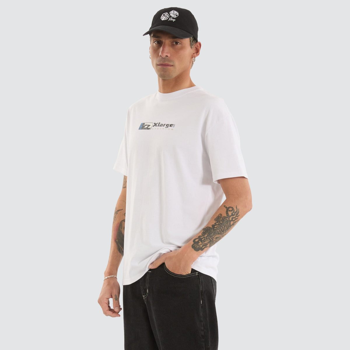 XLARGE Scratch Tee in White – Neverland Store