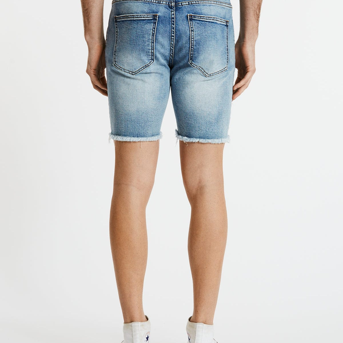 Blade Runner Raw Hem Shorts Destroyed Blue | Neverland Store