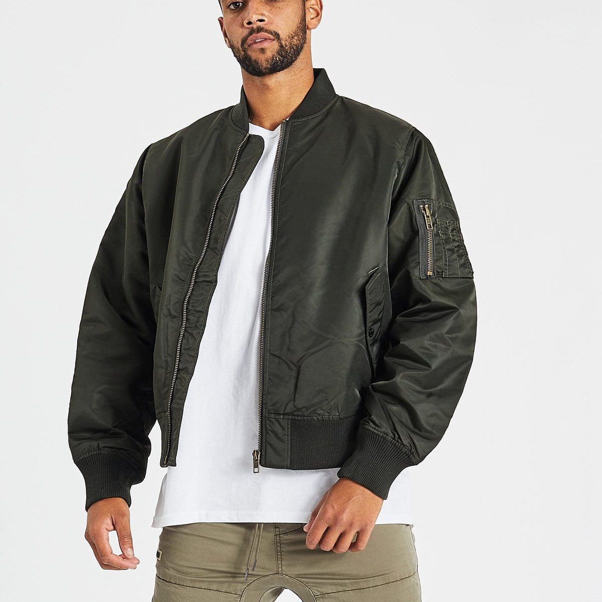 Thrills Union Bomber Jacket Oil Green | Neverland Store